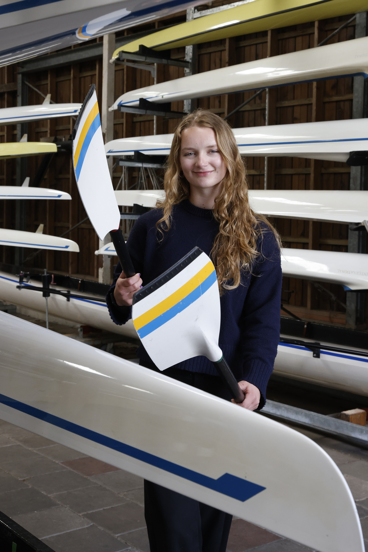 Bussumse Juliet van den Berg roeide in de skiff, maar viel tijdens het ...
